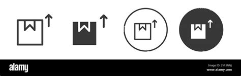 Box Out Arrow Icon Simple Flat Vector Symbol Outline Collection Set