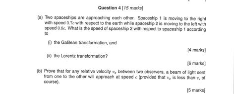 Solved Question Marks A ﻿two Spaceships Are Approaching