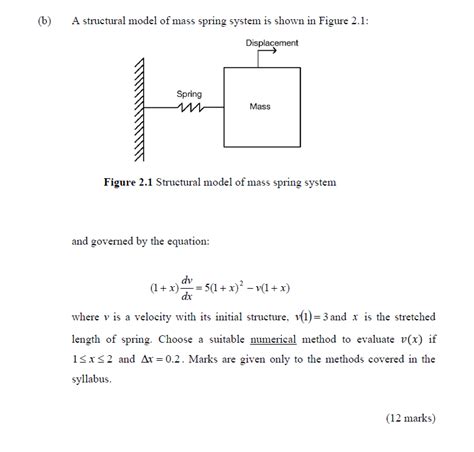 Solved 6 A Structural Model Of Mass Spring System Is Shown