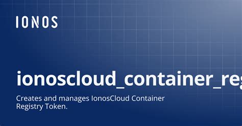 Ionoscloudcontainerregistrytoken Terraform Provider