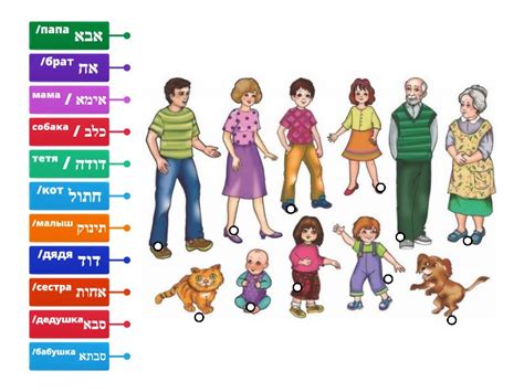 המשפחה שלי моя семья דיאגרמה עם תוויות