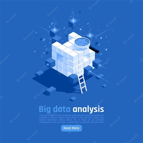 빅 데이터 분석 아이소 메트릭 배너 무료 벡터