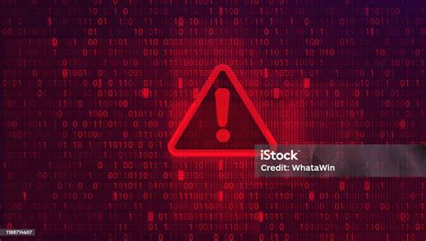 Abstract Red Background With Binary Code Numbers Data Breach Malware