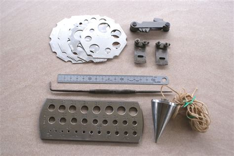 Tool Item 7 Quantity Of Guages Threads Drill Guage Ruler Scriber Plumb Bob Go No Go