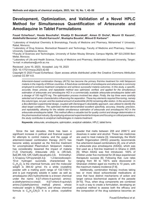Pdf Development Optimization And Validation Of A Novel Hplc Method For Simultaneous