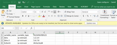 Import Template Stack Variables