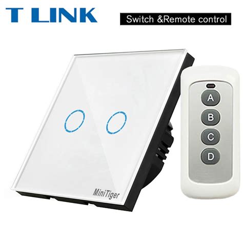 Tlink Smart Touch Switch 2 Gang 1 Way Remote Control Light Switch Capacitive Touch Wall Switch