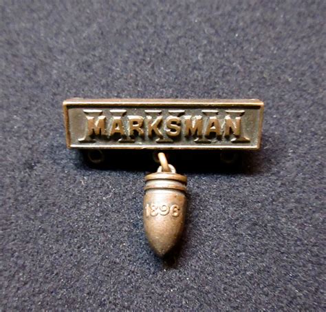 Mvm New Pattern 2nd Class Marksman Badge Bullet Date 1896 J