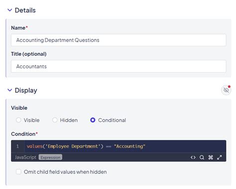 Form Builder Element Settings