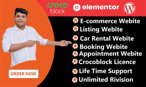 design a dynamic custom website using crocoblock and elementor pro by