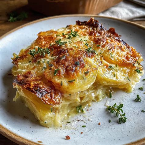 Decadent Creamy Baked Dauphinoise Potatoes With Garlic And Gruyère