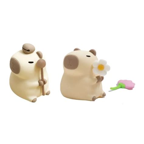 Lovely Capybara Silicone Table Nightlight Warm Glow Touching Control
