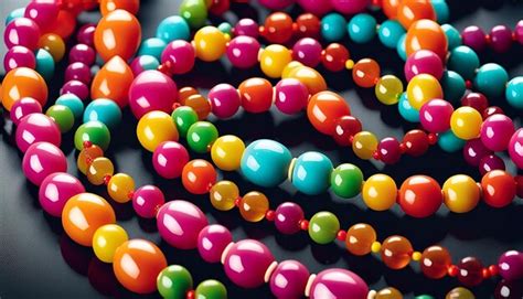 Closeup Of A Candy Necklace With Vibrant Candy Beads Premium Ai