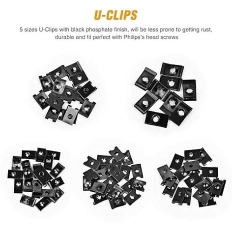 170pcs Car U Clip And Screw Assortment Kit 9 Different Sizes Automotive U Nut An Ebay