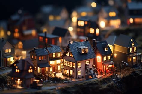 3d Tilt Shift Blurred Background Realistic Home Interior Generative Ai Stock Illustration