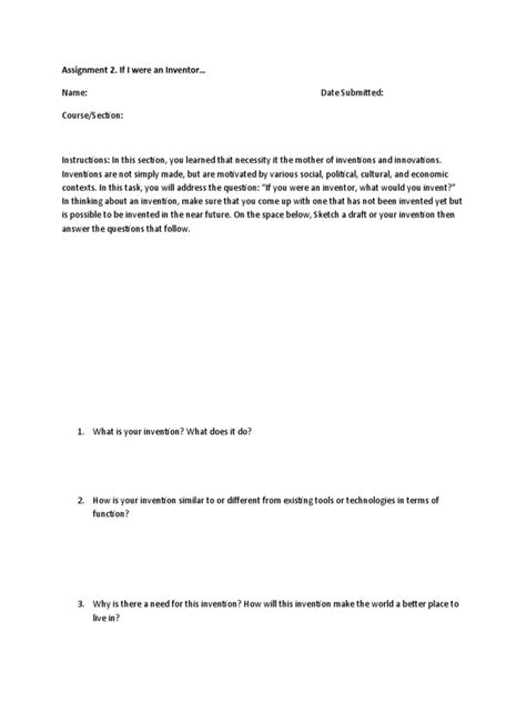 assignment 2 if i were an inventor pdf