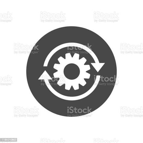 플랫 스타일의 워크플로 프로세스 아이콘입니다 흰색 격리 된 배경에 화살표 벡터 그림과 기어 톱니 바퀴 워크플로 우업 비즈니스 개념 개념에 대한 스톡 벡터 아트 및 기타