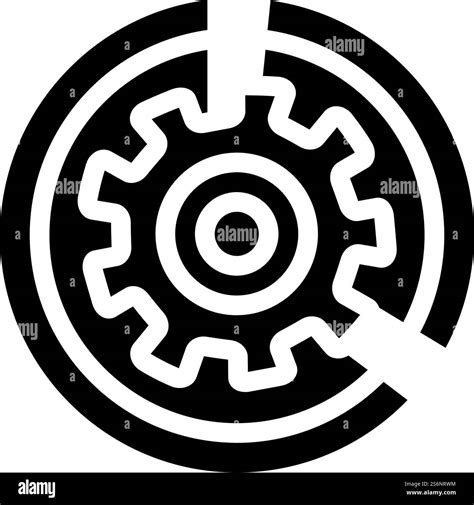 Gear Working Process Erp Glyph Icon Vector Gear Working Process Erp Sign Isolated Contour