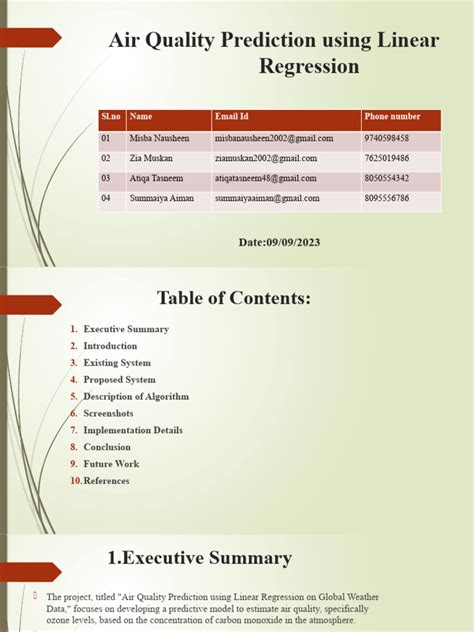 Air Quality Prediction Using Linear Regression Download Free Pdf