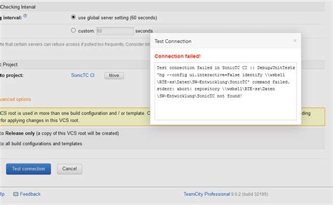 Version Control Teamcity Mercurial Vcs Root Configuration Fails