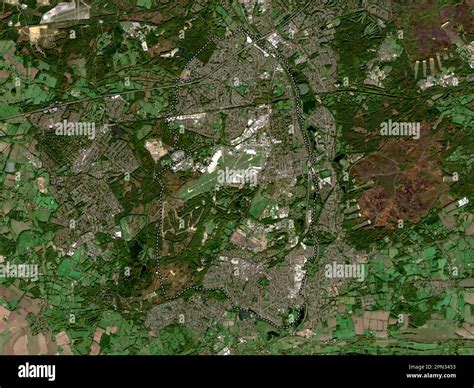 Rushmoor Non Metropolitan District Of England Great Britain Low Resolution Satellite Map