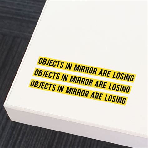 3x Objects In Mirror Sticker Decal Funny Warning Stickers Sticker