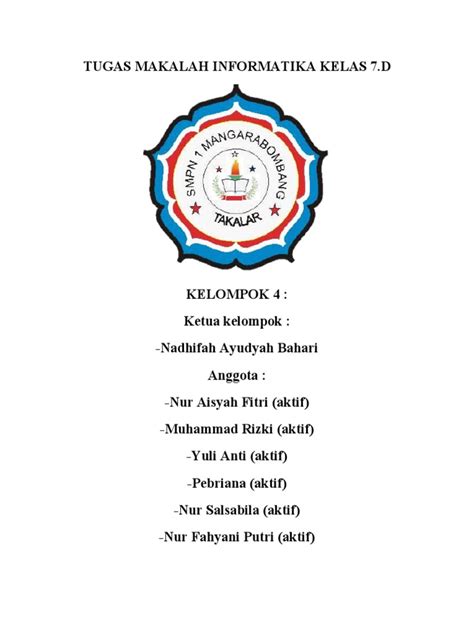 Tugas Makalah Informatika Kelas 7 Pdf