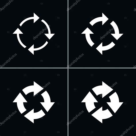4 Arrow Refresh Reload Rotation Loop Sign Stock Vector Image By