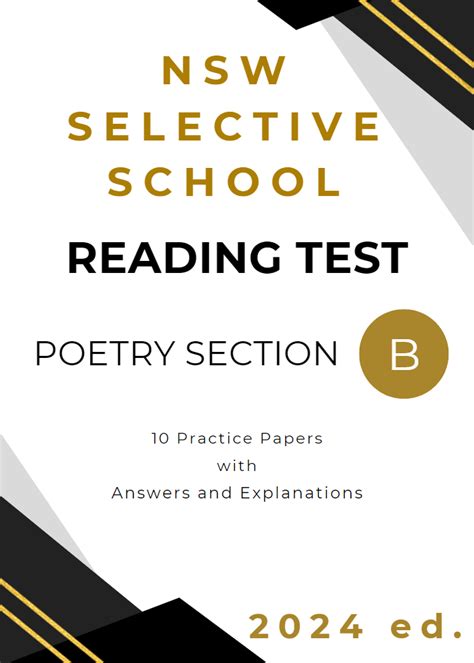 Nsw Selective School Reading Test 2024 Poetry Section 10 Sets Iclass