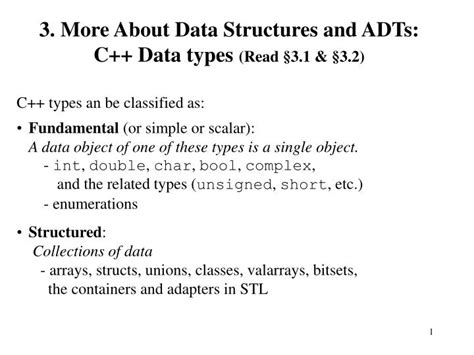 Ppt 3 More About Data Structures And Adts C Data Types Read §3