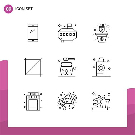 Editable Vector Line Pack Of 9 Simple Outlines Of Cosmetics Tool Energy