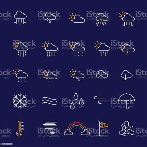 일기 예보 프리젠 테이션 요구에 대한 다양한 날씨 아이콘 그림 0명에 대한 스톡 벡터 아트 및 기타 이미지 0명 가을 겨울 Istock