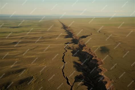 Premium Ai Image Aerial View Of Fault Line With Visible Rupture In The Earths Crust