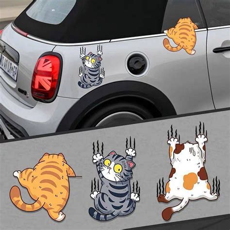 Sex Fun Funny Pet Cat Bumper Stickers Scratch White Cat Automobile