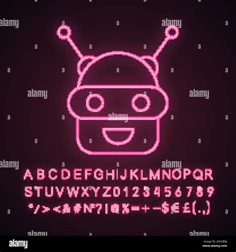 Chatbot Neon Light Icon Talkbot Modern Robot Android Laughing Chat Bot Virtual Assistant