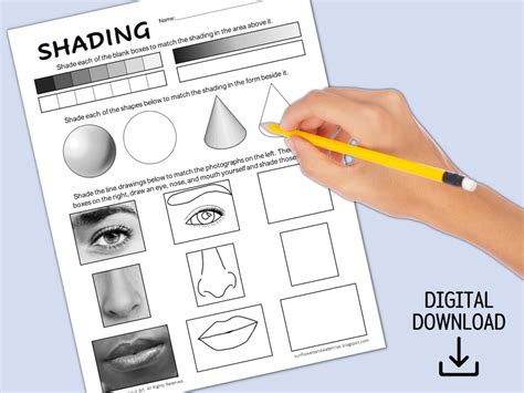 Shading Practice Handout For Portraits Gradation Exercises With Value