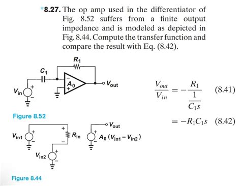 Solved 8 27 The Op Amp Used In The Differentiator