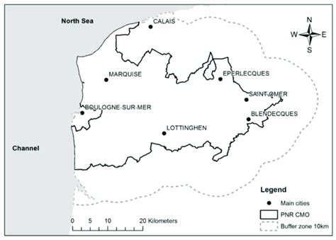 Location Of The Case Study Including A 10 Km Buffer Zone For Download Scientific Diagram