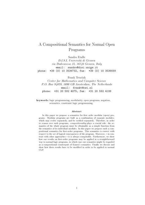 pdf a compositional semantics for normal open programs