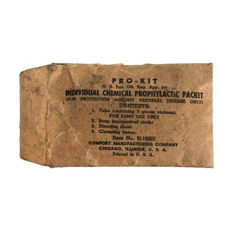 Original Us Wwii Us Military Sex Education Prophylactic Packet Wit