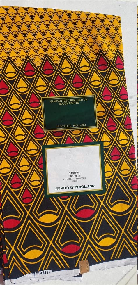 Yellow Red Chitenge Wrap Kente African Fabricsoft Wrap African