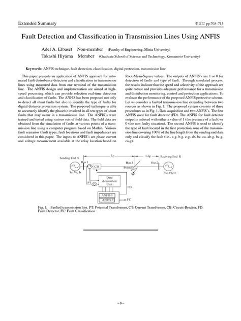 Fault Detection And Classification In Transmission Lines Using Anfis Pdf Fuzzy Logic