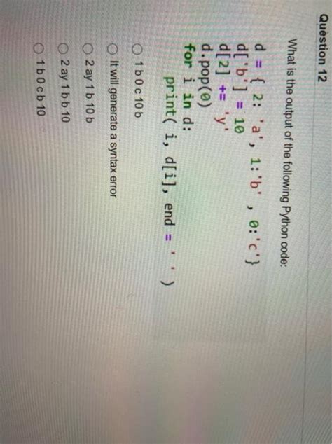 Solved Question 11 What Will Be The Result Of Executing The