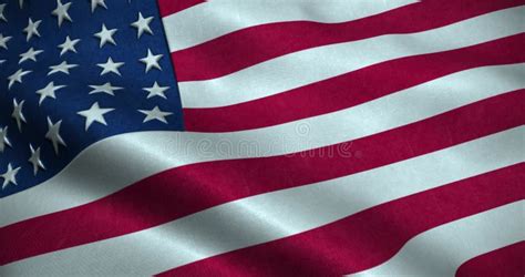 american waving flag seamless loop animation 4k resolution stock