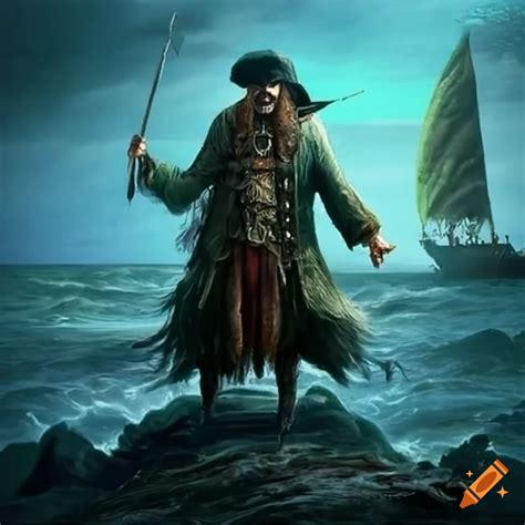 Illustration Of Blackbeard In A Fantasy Land On Craiyon