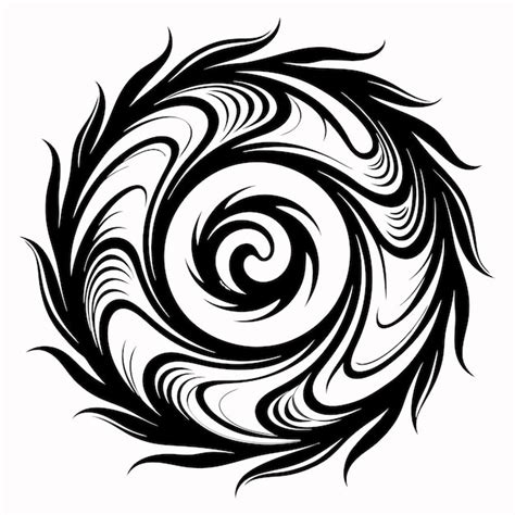 intricate black swirl pattern with dynamic spirals and flowing lines