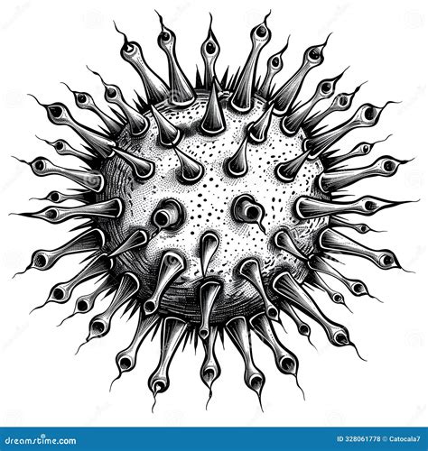 Detailed Microbial Image Of Cells And Interactions Under Microscope