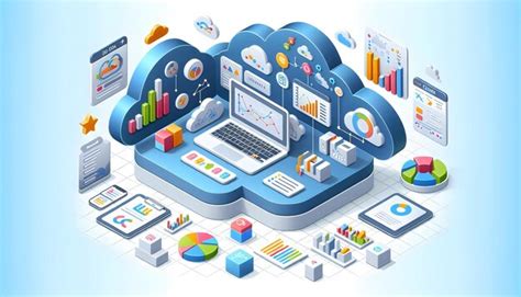 3d Flat Vector As Cloud Based Analytics And Big Data With Data Visualization Symbols Concept As
