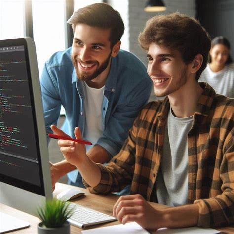 Developers Discussing Code Premium Ai Generated Image