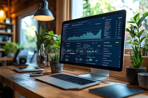 A Digital Marketing Dashboard Showing E Commerce Sales Growth Graphs Stock Illustration